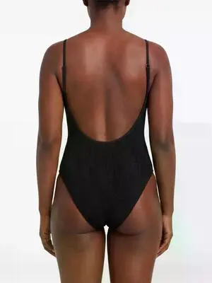 Bond Eye Crinkled Scoop-back Swimsuit - Black