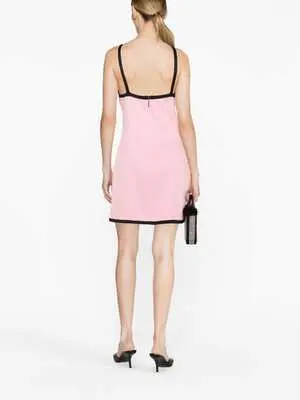 MSGM Contrast-trim Mini Dress - Pink