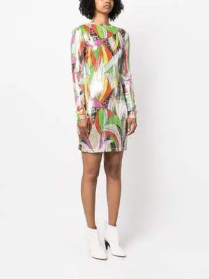 Philipp Plein Mix-print Knitted Minidress