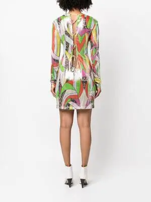 Philipp Plein Mix-print Knitted Minidress