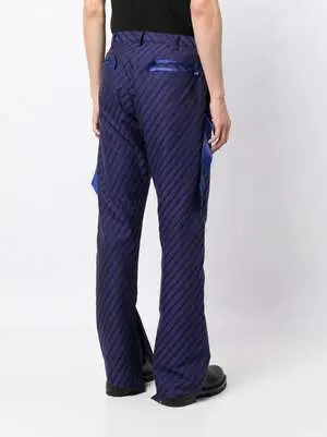 SULVAM Diagonal-striped Trousers