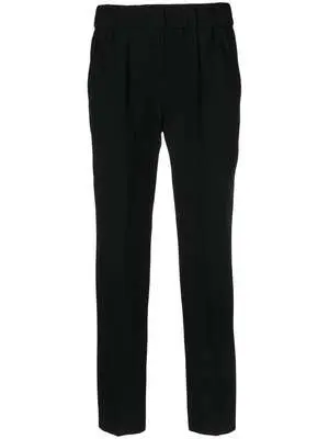 Brunello Cucinelli High-waist Cropped Trousers - Black