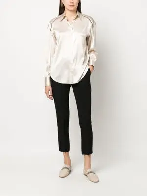 Brunello Cucinelli High-waist Cropped Trousers - Black