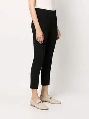 Brunello Cucinelli High-waist Cropped Trousers - Black