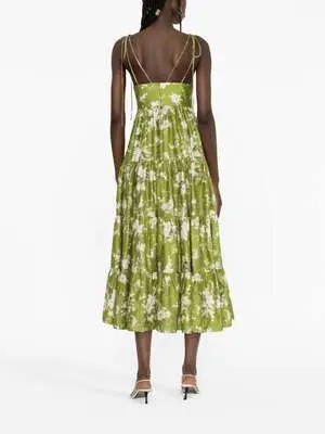 Erdem Azami Magnolia Garden-print Dress - Green