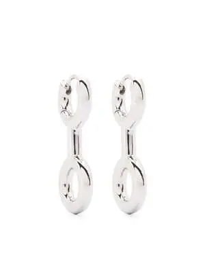 Charlotte Chesnais Binary Chain Huggie Earrings - Silver
