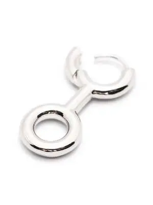 Charlotte Chesnais Binary Chain Huggie Earrings - Silver