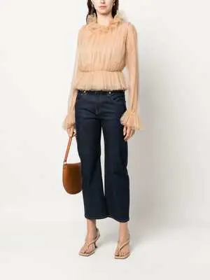 Khaite Long-sleeve Tulle Blouse