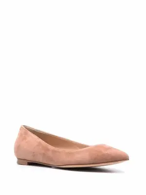 GIANVITO ROSSI Suede Ballerina Shoes - Neutrals