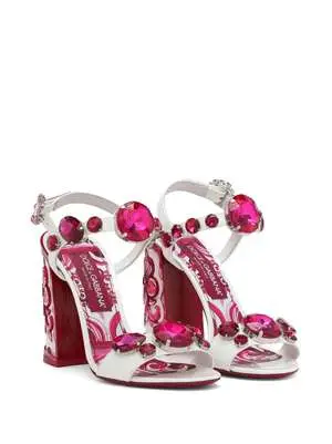 Dolce & Gabbana Majolica-print Embellished Sandals