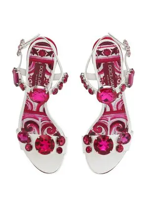 Dolce & Gabbana Majolica-print Embellished Sandals