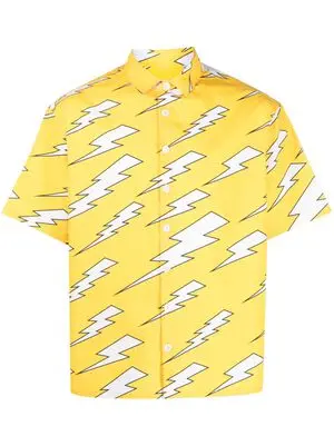 Neil Barrett Thunder-print Cotton Shirt