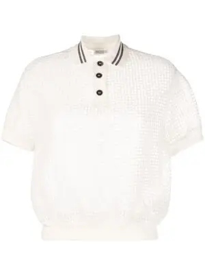Brunello Cucinelli Polo-collar Knitted Top
