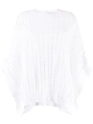 Brunello Cucinelli Net-knit Cotton And Linen Poncho