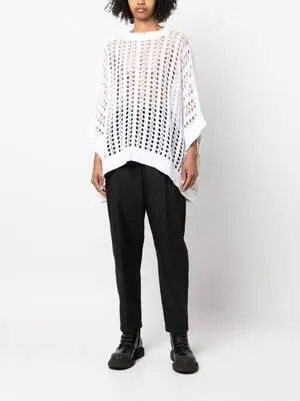 Brunello Cucinelli Net-knit Cotton And Linen Poncho