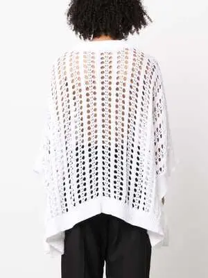 Brunello Cucinelli Net-knit Cotton And Linen Poncho
