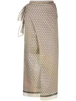 Brunello Cucinelli Starburst Print Cotton Skirt