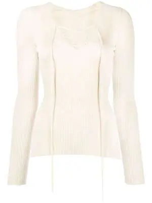 PETAR PETROV Tie-front Top - Neutrals