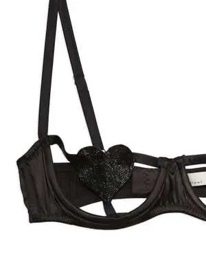 FLEUR DU MAL Queen Of Hearts Balconette Bra - Black