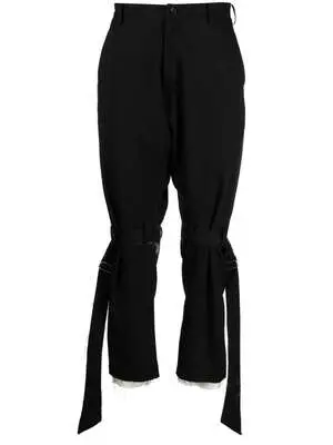 SULVAM Frayed-detailed Wool Trousers