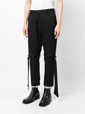 SULVAM Frayed-detailed Wool Trousers