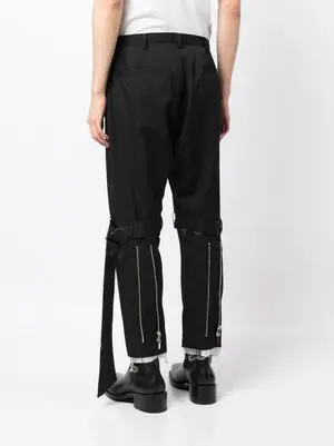 SULVAM Frayed-detailed Wool Trousers