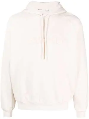Sunnei Embroidered-logo Cotton Hoodie - Neutrals