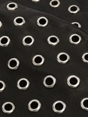 MANOKHI Eyelet-detail Leather Gloves
