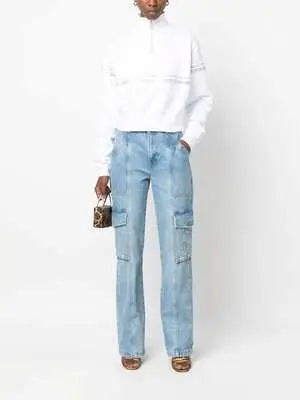 Gcds Rhinestone-embellished Cropped Sweatshirt - White