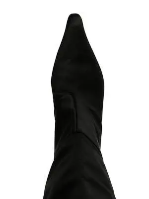 Alexander Wang Viola Feather-trim Satin Boots
