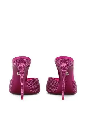Dolce & Gabbana Rhinestone-embellished Satin Sandals