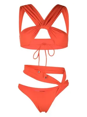 Attico Draped Bikini Set - Orange