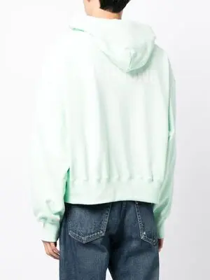 We11Done Logo-patch Cotton Hoodie - Green