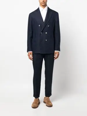 Brunello Cucinelli Double-breasted Linen Blazer