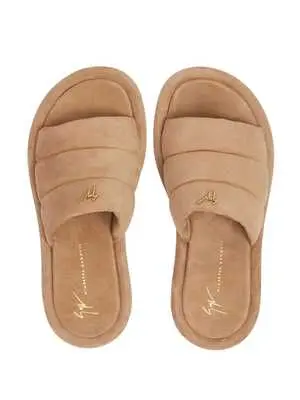 GIUSEPPE ZANOTTI Harmande Quilted Slides - Brown