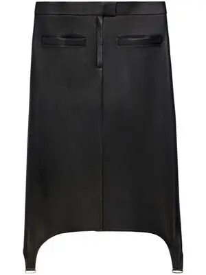 COURREGES Suspenders-detail Leather Midi Skirt