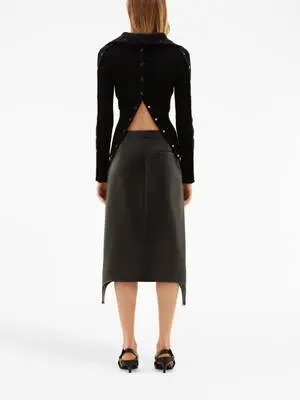 COURREGES Suspenders-detail Leather Midi Skirt