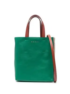 Marni Museo Leather Tote Bag Green
