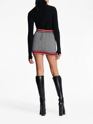 Balmain Monogram Knitted Miniskirt