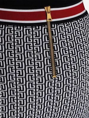 Balmain Monogram Knitted Miniskirt