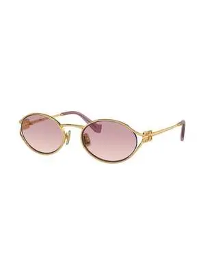 Miu Miu Oval-frame Sunglasses - Gold