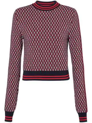 Balmain Monogram Check-pattern Jumper