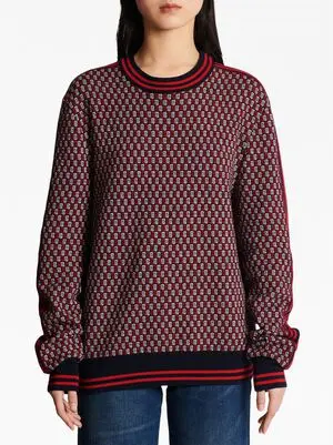 Balmain Monogram Check-pattern Jumper