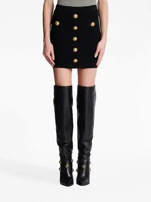 Balmain Button-detail Knitted Miniskirt
