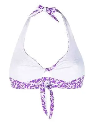 MC2 SAINT BARTH Paisley Print Twist Bikini Top