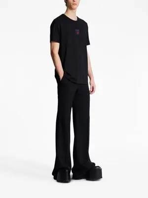 Balmain Embroidered-logo Short-sleeve T-shirt - Black