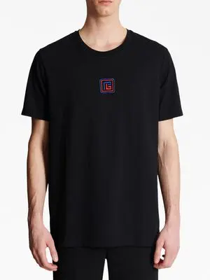 Balmain Embroidered-logo Short-sleeve T-shirt - Black