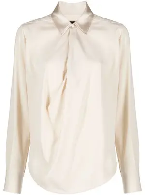 Rag & Bone Philippa Draped Satin Blouse