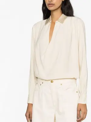 Rag & Bone Philippa Draped Satin Blouse