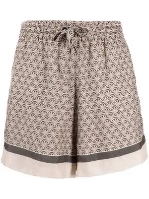Brunello Cucinelli Graphic-print Silk Shorts